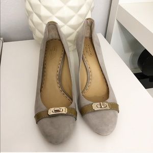 Coach | Shoes | Coach Wanda Cream Grey Heel Size 9 | Poshmark